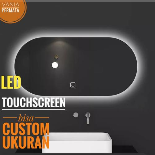 Jual Cermin Dinding Oval Mirror Lamp LED Strip Flex Cermin Make Up ...