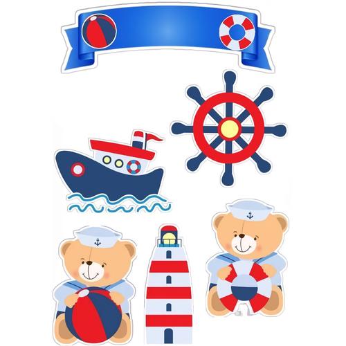 Jual Topper 2 Beruang PELAUT LUCU LENGKAP- Topper Hiasan Kue Ultah Anak ...