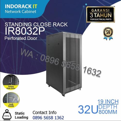 Promo Rack Server INDORACK Perforated Door Close Rak 32U Depth 800mm ...