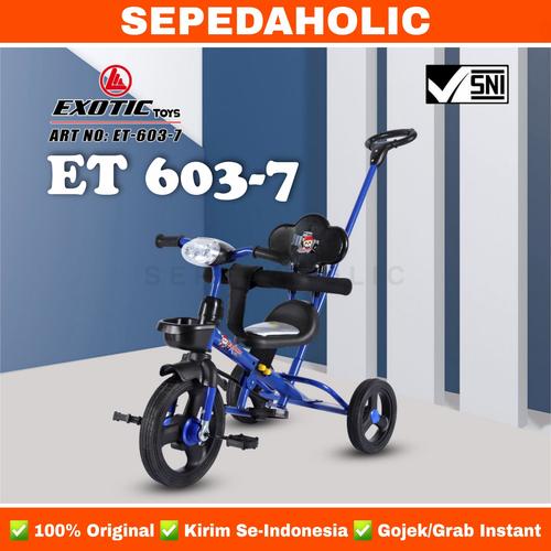 Jual Sepeda Anak Roda Tiga Tricycle EXOTIC 603 7 Stir Dorongan Musik Sabuk - Kuning - Kab ...