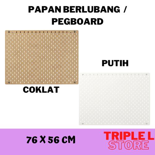 Jual Papan Berlubang Pegboard Tempel Dinding 76 x 56 cm - Putih - Kota ...