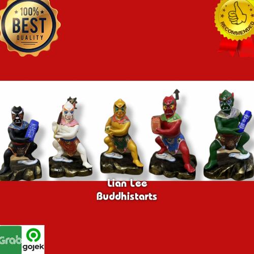 Jual patung dewa lima hantu wu kui gokui uk 12 inch 1 set kayu taiwan ...