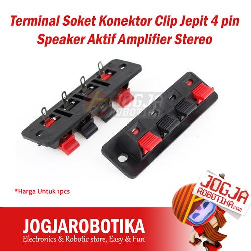 Jual Terminal Soket Konektor Clip Jepit 4pin Speaker Aktif Amplifier ...