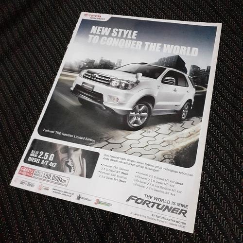 Jual Iklan Mobil Fortuner 1 - A4 - Kota Malang - Kertas Abc | Tokopedia