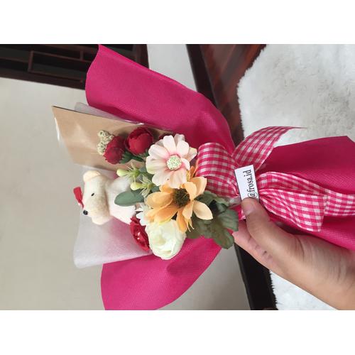 Jual 25cm Gift Bucket Bunga Artificial Boneka Beruang Graduation ...
