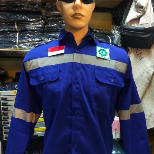 Jual Baju seragam kerja atasan warna biru BCA + logo - M - Jakarta ...