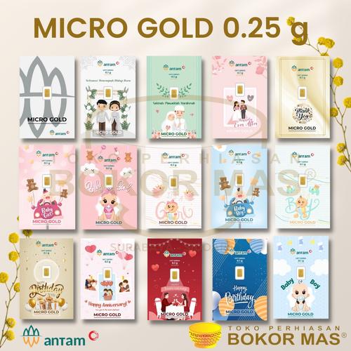 Jual LOGAM MULIA MINI / MICRO GOLD EMAS 24K HARTADINATA X ANTAM 0.25 ...