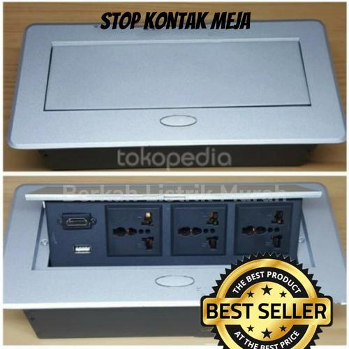 Jual STOP KONTAK MEJA 3 COLOKAN HDMI USB STOP KONTAK MEJA FLIP POP UP 3 ...