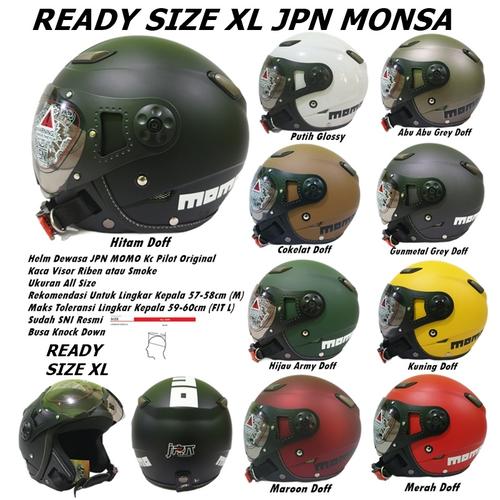 Jual Helm Bogo Retro JPN Momo Klasik Kaca Pilot Riben Kuning Doff ...