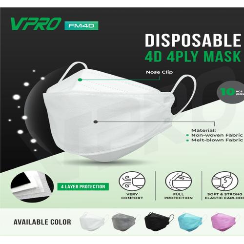 Jual MASKER 4D VPRO 4PLY EVO ISI 10 PCS HITAM PUTIH - Hitam - Kota ...