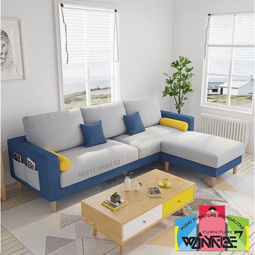 Jual SOFA ELEGAN RUANG TAMU MEWAH L SHAPE || SOFA RETRO MINIMALIS ...