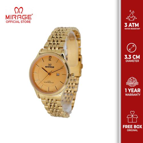 Promo Jam Tangan Mirage Original Wanita Mewah Formal Casual 8647L Emas ...