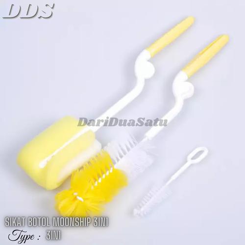 Jual Sikat Botol Moonship 3in1 Brush Bottle Sponge Nipple Brush - Merah ...