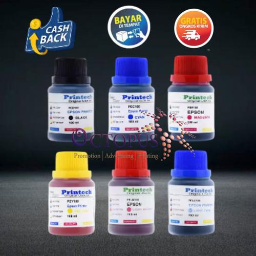 Jual TINTA INJEKSI PRINTER CANON / EPSON 100 ML PRINTECH - BLACK, EPSON ...