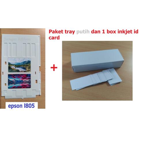 Jual Paket ID Card Tray Putih Epson L850 + PVC inkjet ID Card 230 Pcs ...