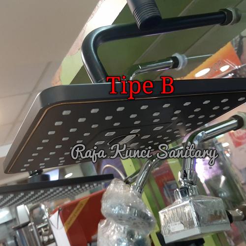 Jual Wall Shower/Head Shower/Shower Tanam/Mandi/Tiang Dinding Black ...