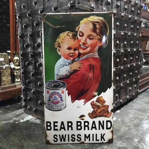 Jual Enamel Papan Iklan Susu Beruang Bear Brand Swiss Antik Lawas Jadul ...