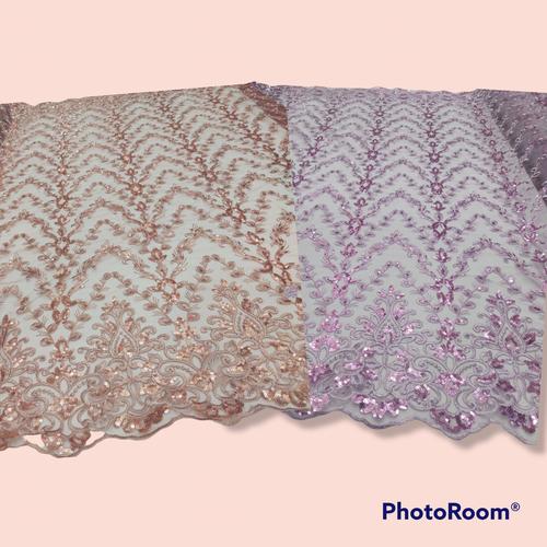 Jual (COD) bahan kain tulle elibs pangle fulk payet/kain brokat tille ...