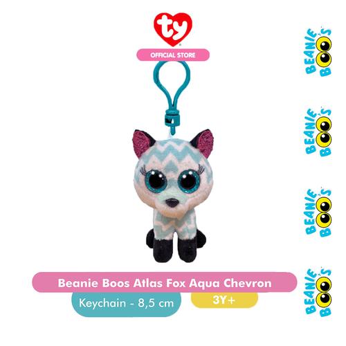 Promo TY Beanie Boos Atlas Fox Aqua Chevron - Gantungan Kunci Boneka ...