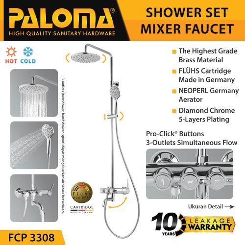 Promo PALOMA FCP 3308 Shower Tiang Set Column Mandi Keran Kran Panas Dingin Cicil 0% 3x ...
