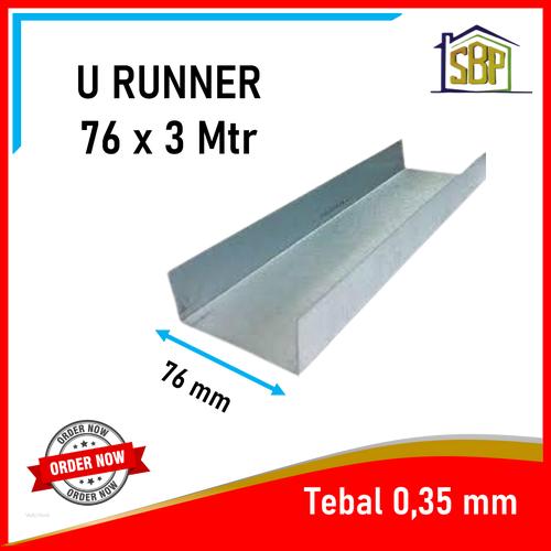Jual U Runner 76 Tebal 0,35 Mm Partisi Gypsum Besi Rangka Galvanis ...
