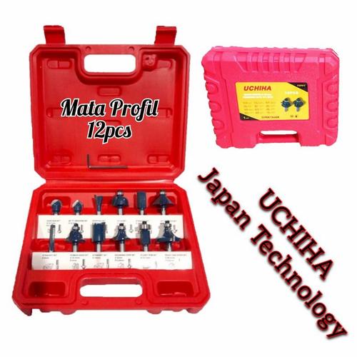 Jual mata pisau Profil 12 pcs Router Trimmer Kayu ukir 6mm trimer bits ...