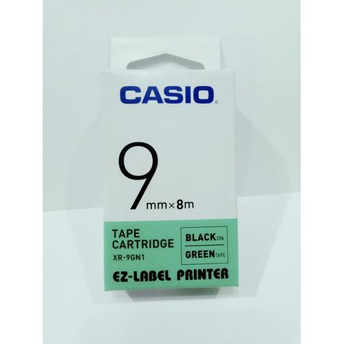 Jual Casio ez-label printer tape cartridge, 9mm tipe xr-9gn1 warna ...