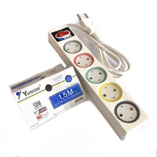 Jual Stop Kontak Yunior 5 lubang 1,5m SNI - Terminal Sambungan Kabel ...