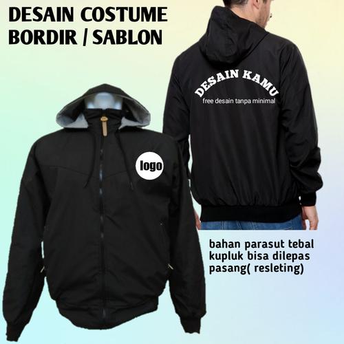 Jual jaket parasut costume desain kamu sendiri sablon atau bordir ...