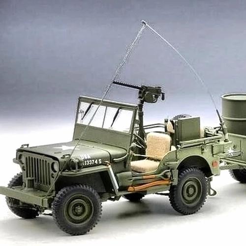 Jual diecast skala 18 autoart signature jeep willys with trailer rarr ...