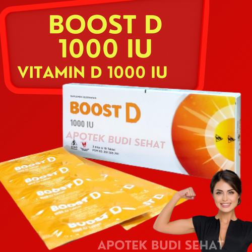 Jual Vitamin D 1000 IU BOOST D 1000IU strip isi 10 tablet - Box isi 30 ...