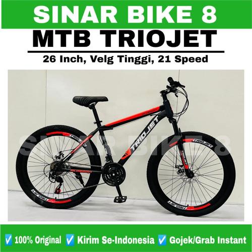 Jual Sepeda Gunung 26 Inch MTB TRIOJET Rem Cakram 21 Speed Velg Tinggi ...