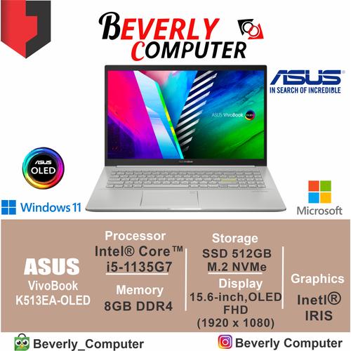 Jual LAPTOP ASUS VIVOBOOK K513EA, CORE i5 8GB/256GB, 15.6"INCH-OLED ...