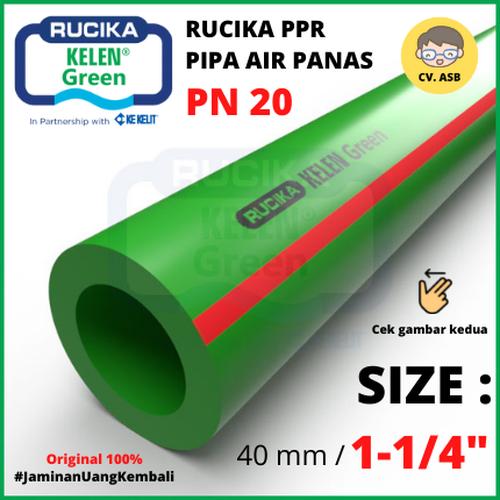 Jual Pipa PPR PN 20 PN20 Air Panas 1-1/4" 40mm 40 mm Rucika Green ...
