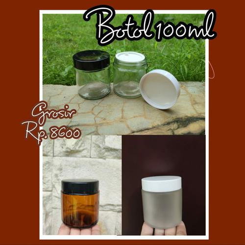 Jual Botol Jar kaca 100ml Body scrub Skincare Botol Lilin Wax Botol ...