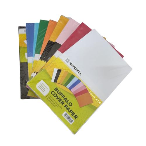Jual KERTAS KARTON BUFFALO JILID WARNA FOLIO 150 GSM ISI 100 LBR ...