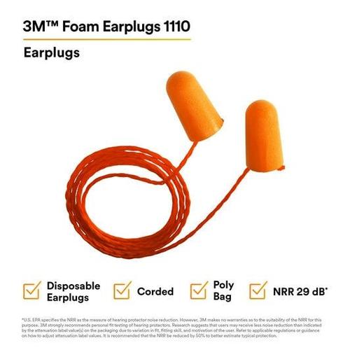 Jual 3M Foam Earplug 1110 corded disposable Ear plug - Pelindung Telinga - Kota Tangerang ...