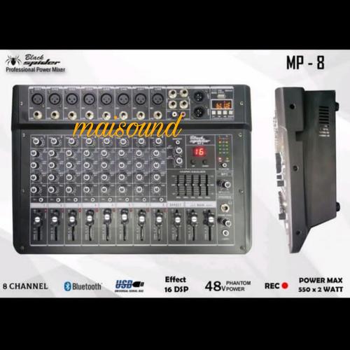 Jual POWER MIXER BLACK SPIDER MP 8 POWER BLACKSPIDER MP8 8 CHANNEL ORI ...
