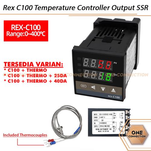 Jual PID Rex C100 Temperature Thermostat Thermocouple Controller Output SSR - RelayOut+Thermo ...