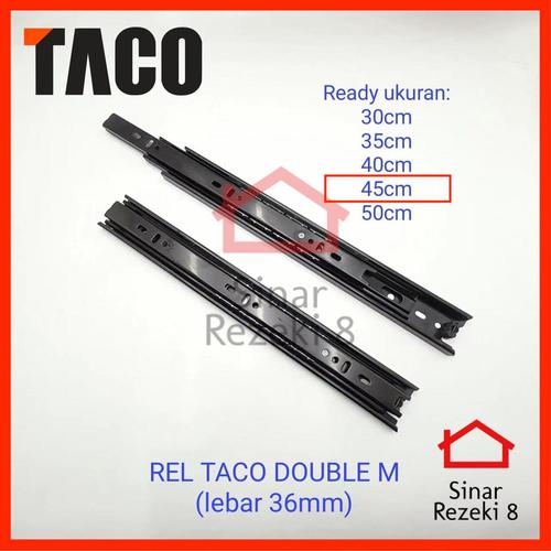 Jual TACO Rel Laci Double Track Size M 45 cm / Full Extension Ball ...
