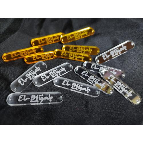 Jual Label Hijab / Label akrilik / Label brand akrilik Custom - Kota ...