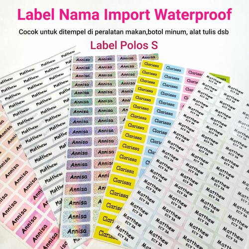 Jual Cetak Label nama POLOS import tahan air waterproof - LABEL PUTIH M ...
