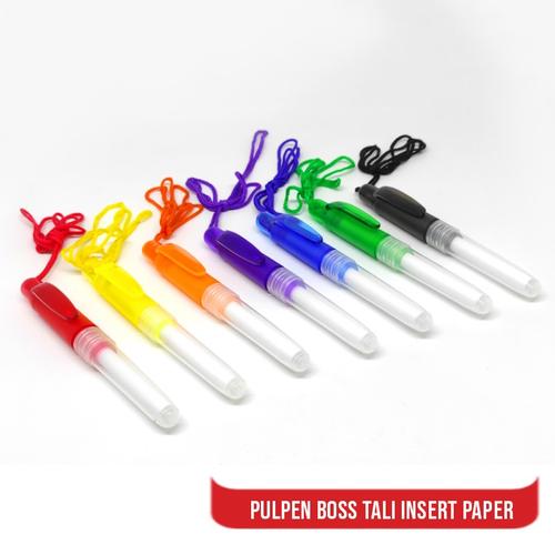 Jual pulpen promosi plastik Tali Bos insert paper/stiker - Merah ...
