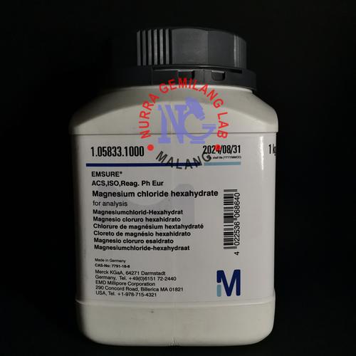 Jual MgCl Analys Magnesium Chloride hexahydrate Merck 1.05833. harga ...