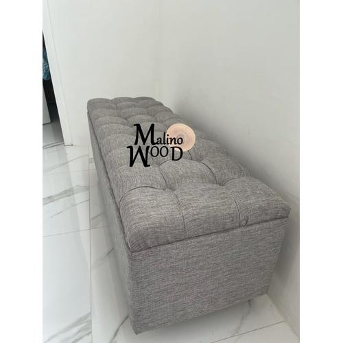 Jual Sofa bench panjang kursi kain minimalis grey storage bangku - 120 ...