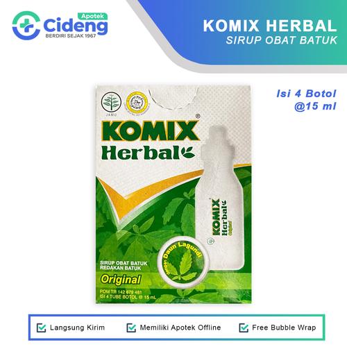 Jual KOMIX HERBAL Sirup Obat Batuk Original 1 Box Isi 4 Botol @15ml ...