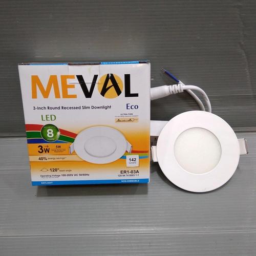 Jual Meval LED Lampu Panel Downlight Lamp Bulat IB Inbow 3 Watt ER1-03A ...