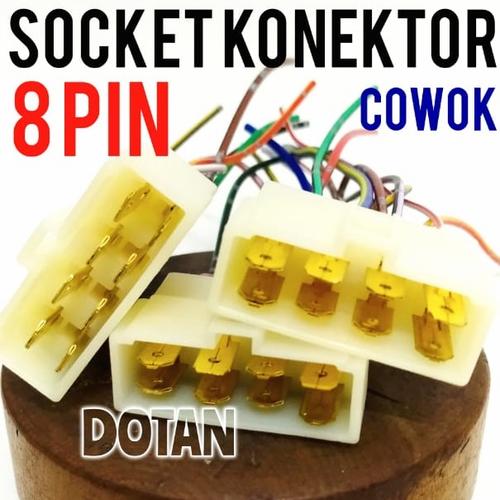 Jual SOKET SOCKET KONEKTOR 8 PIN (TERMASUK SKUN DAN KABEL) BAHAN NYLON ...