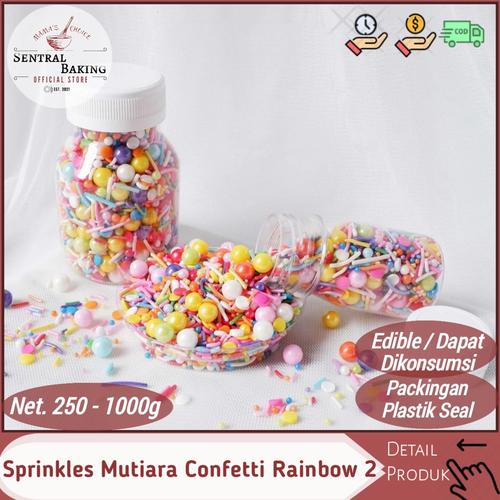 Jual Sprinkle Kue Mutiara Confetti Rainbow 2/ Springkel Sprinkel Meses ...