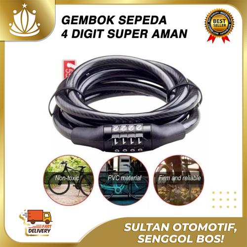 Jual Kunci GEMBOK SEPEDA PREMIUM 4 digit Modern Kokoh Anti Maling ...